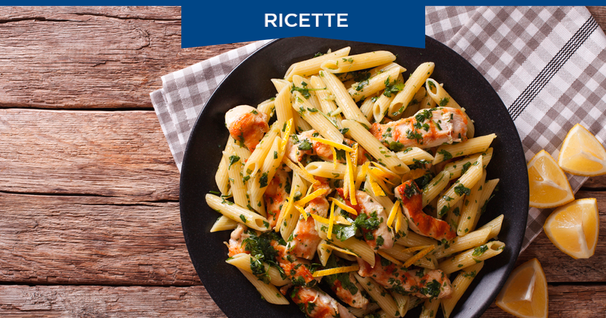 Pasta unica con pesto e straccetti di pollo | Olio Maya