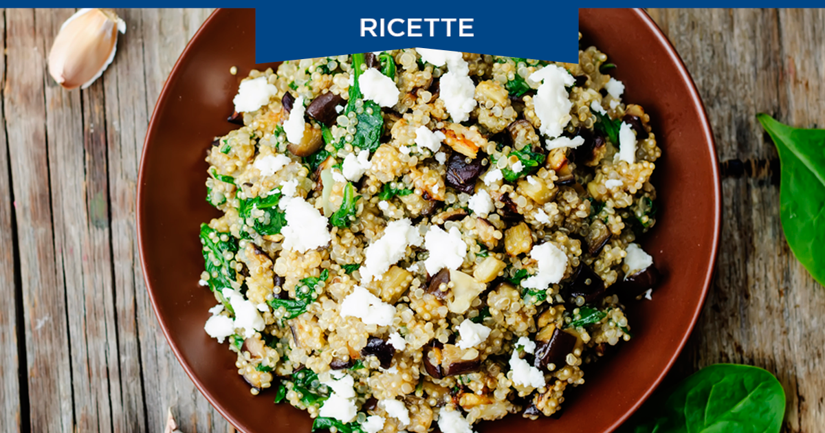 Insalata di Quinoa con feta e melanzane | Olio Maya