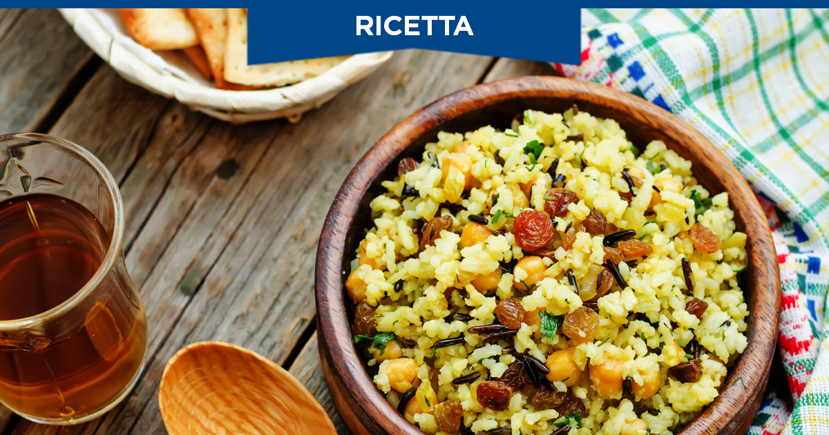 Insalata di riso wild con ceci e uvette | Olio Maya
