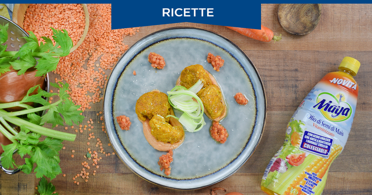 Lenticchie, rana pescatrice al curry e sedano | Olio Maya