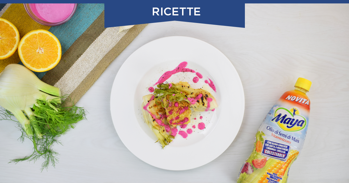 Merluzzo al gratin aromatico, con finocchi alla griglia | Olio Maya